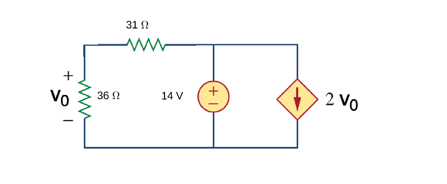 Solved For the circuit shown below solve for the voltage v0 | Chegg.com