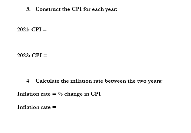 Solved Consumer Price Index (CPI) 1. Compute the cost at | Chegg.com