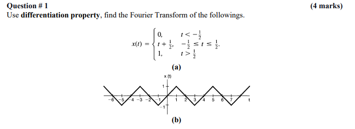 Solved Question # 1Use differentiation property, find the | Chegg.com