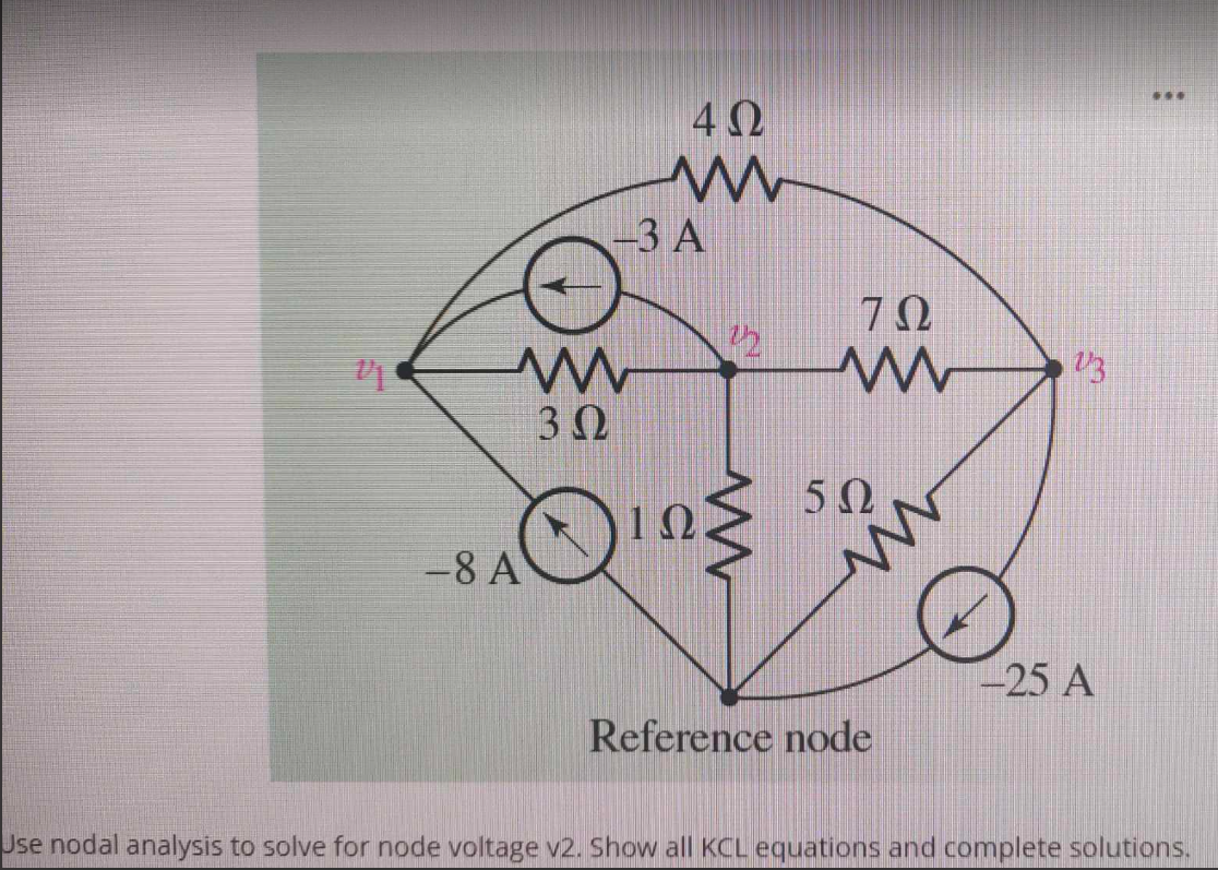 Solved Use nodal analysis to solve for node voltage v2. Show | Chegg.com