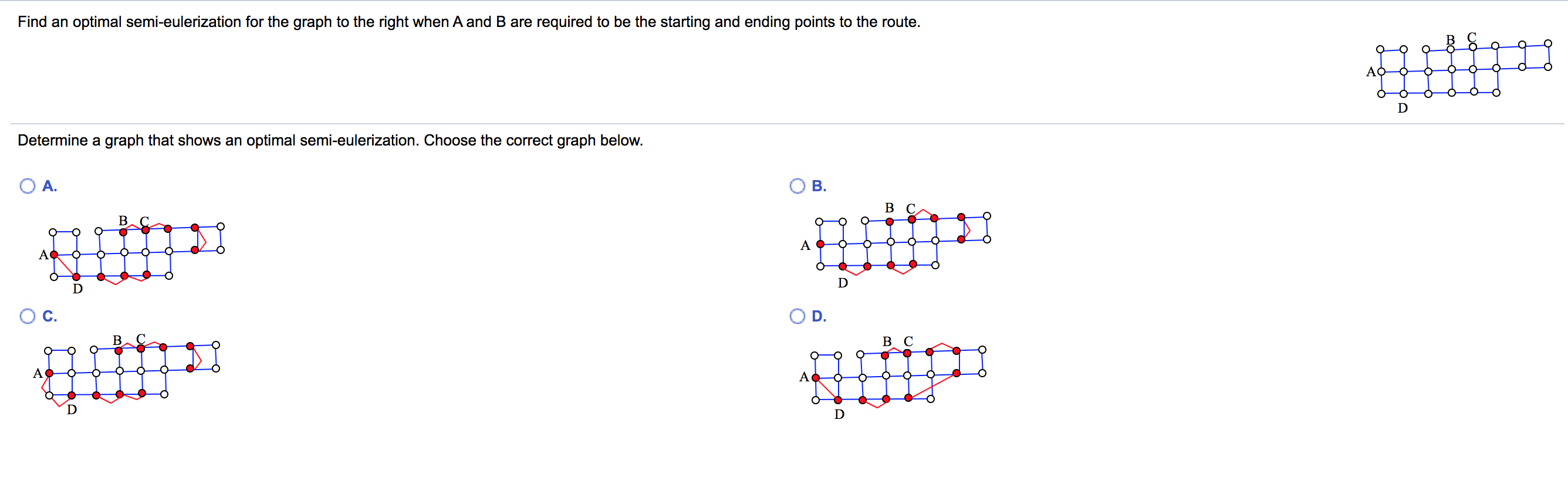 Solved Find an optimal semi-eulerization for the graph to | Chegg.com