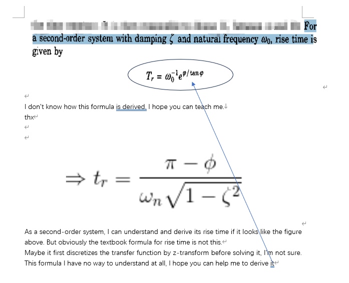 Solved a second-order system with damping ζ and natural | Chegg.com
