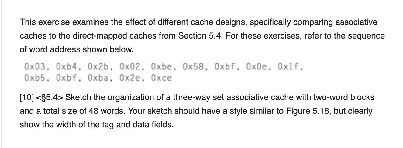 Solved This exercise examines the effect of different cache | Chegg.com