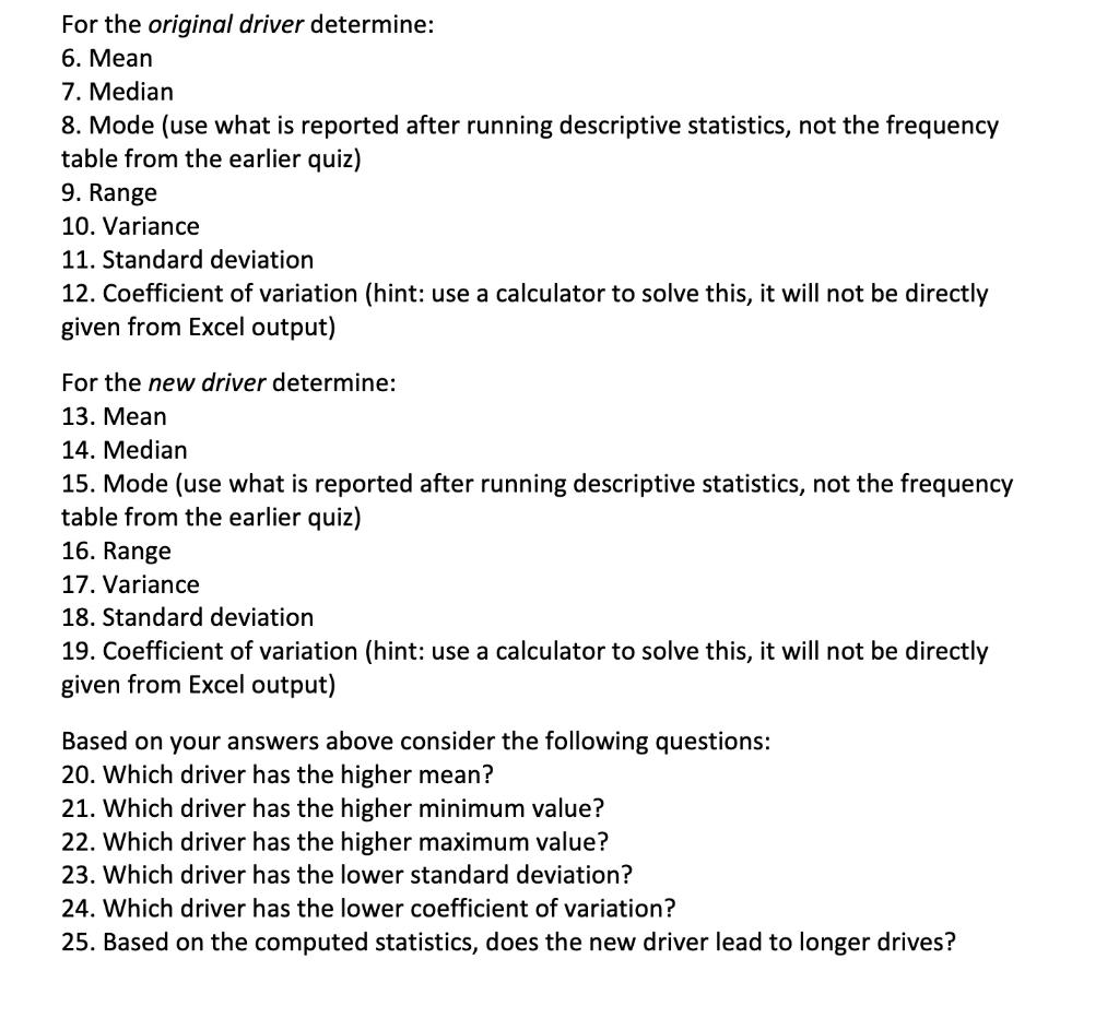 Solved Original Driver Sample New Driver | Chegg.com