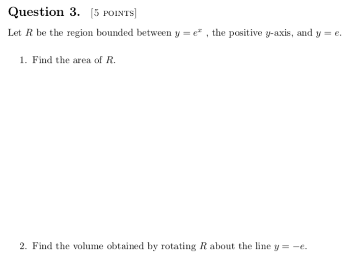 Solved Question 3. [5 POINTS) Let R be the region bounded | Chegg.com
