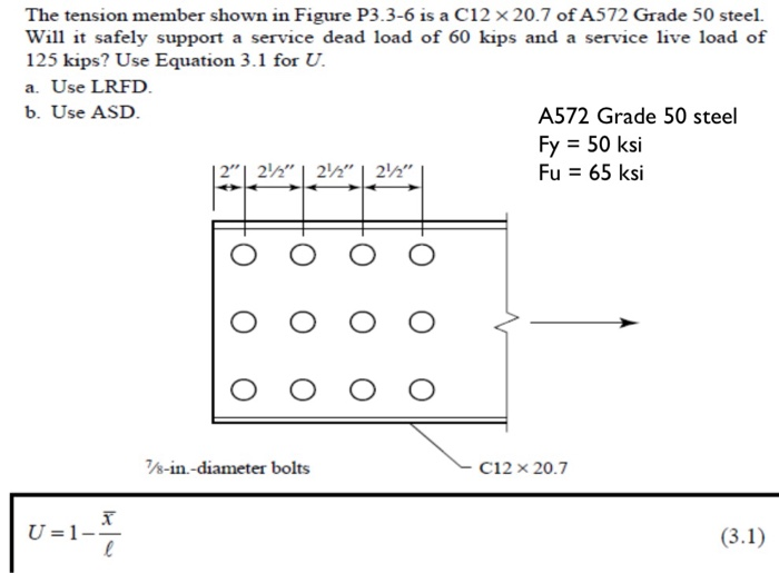 Solved For ASD, use allowable strength instead of design | Chegg.com
