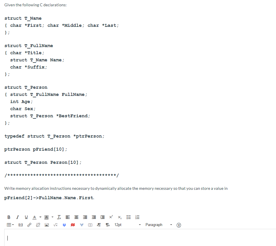 Solved The language is in C how is malloc or realloc (don't | Chegg.com