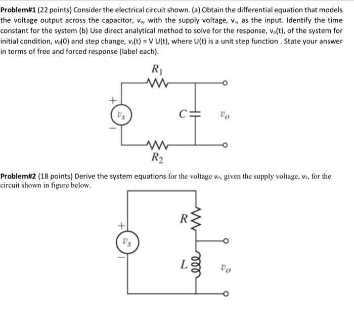 Solved Consider the electrical circuit shown, (a) Obtain the | Chegg.com