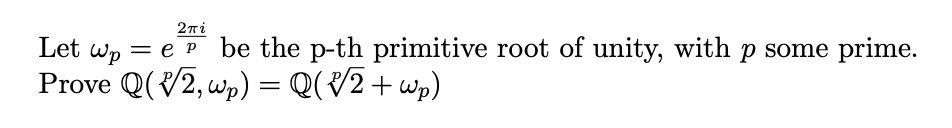 Solved Σπί Let wp = e be the p-th primitive root of unity, | Chegg.com