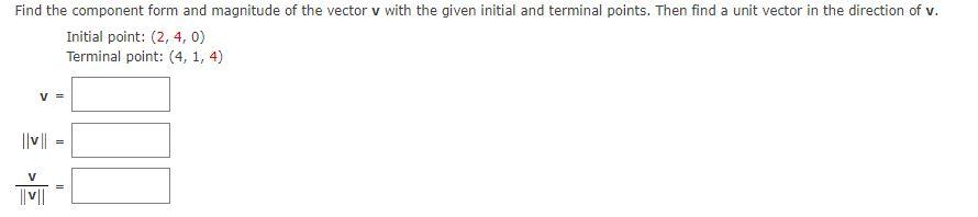 Solved Find the component form and magnitude of the vector v | Chegg.com