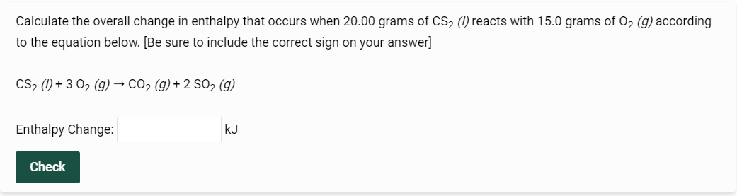 Solved Calculate the overall change in enthalpy that occurs | Chegg.com