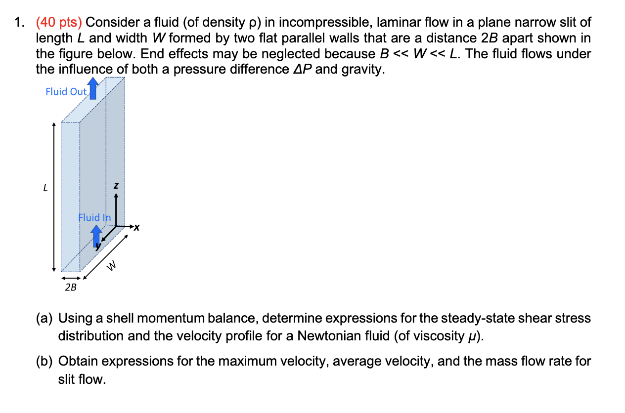 Solved Consider a fluid (of density ρ) in incompressible, | Chegg.com