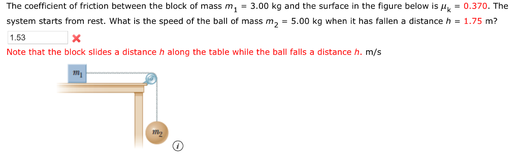 Solved The coefficient of friction between the block of mass | Chegg.com