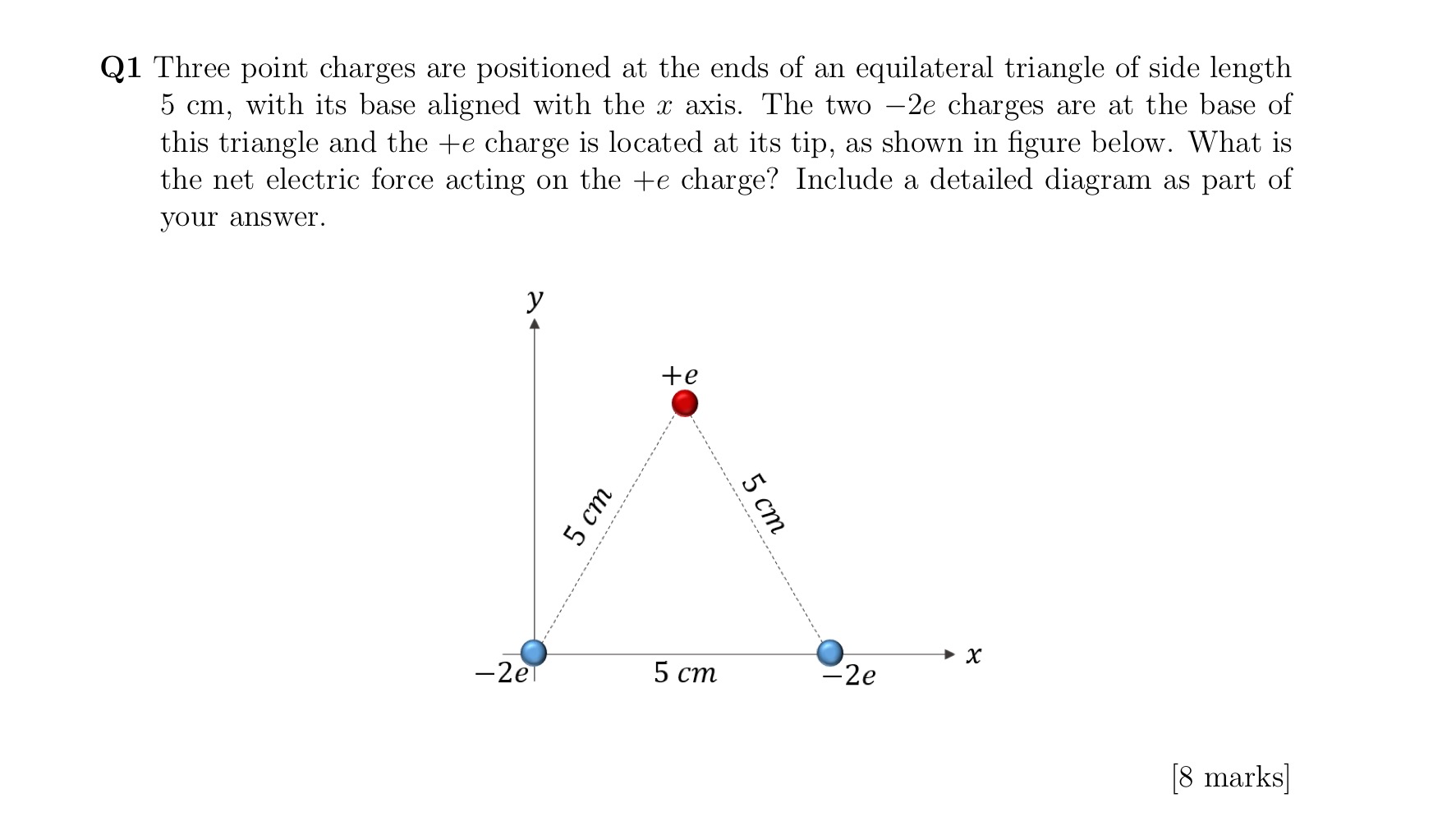 Solved Q1 ﻿Three point charges are positioned at the ends of | Chegg.com