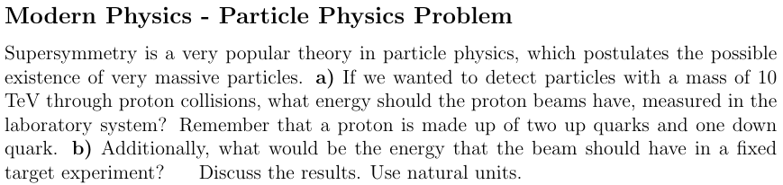 Solved Modern Physics - Particle Physics Problem | Chegg.com