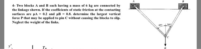 Solved 4- Two blocks A and B each having a mass of 6 kg are | Chegg.com