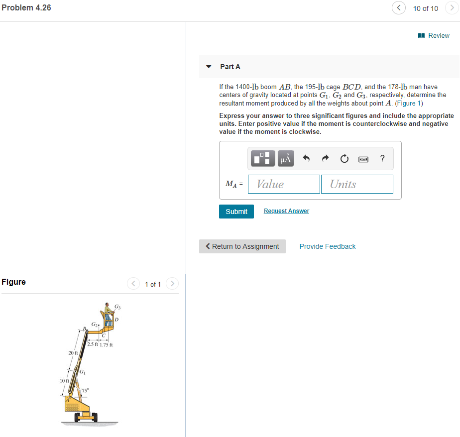 Solved If the 1400-lblb boom ABAB, the 195-lblb cage BCDBCD, | Chegg.com