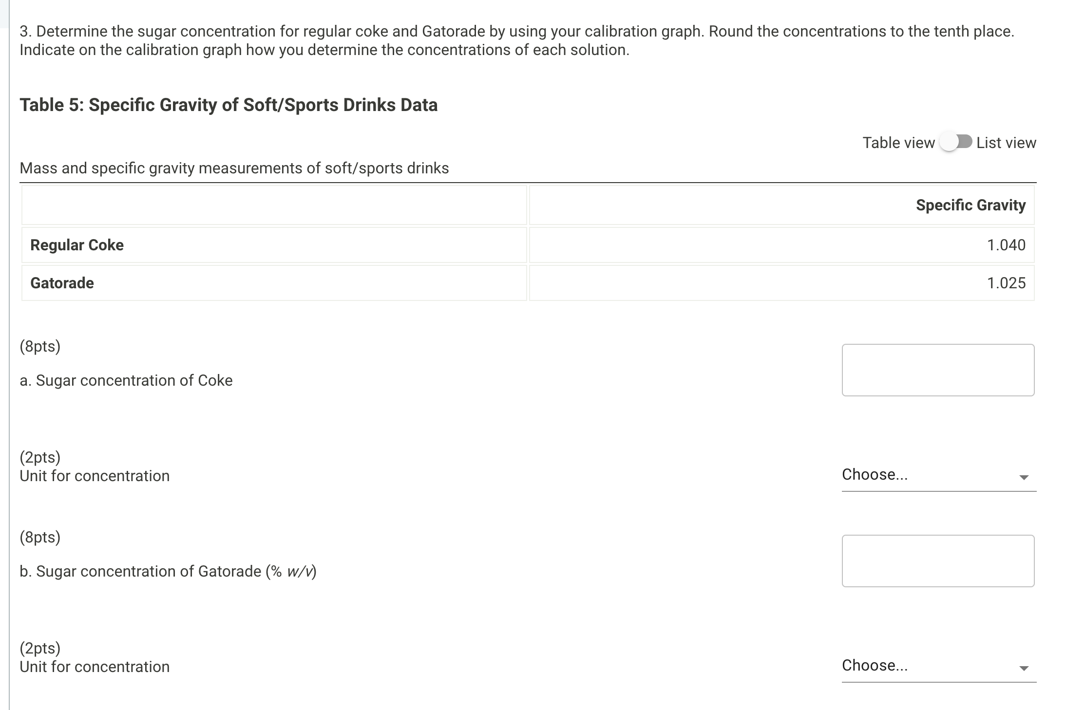 Solved 3. Determine the sugar concentration for regular coke | Chegg.com