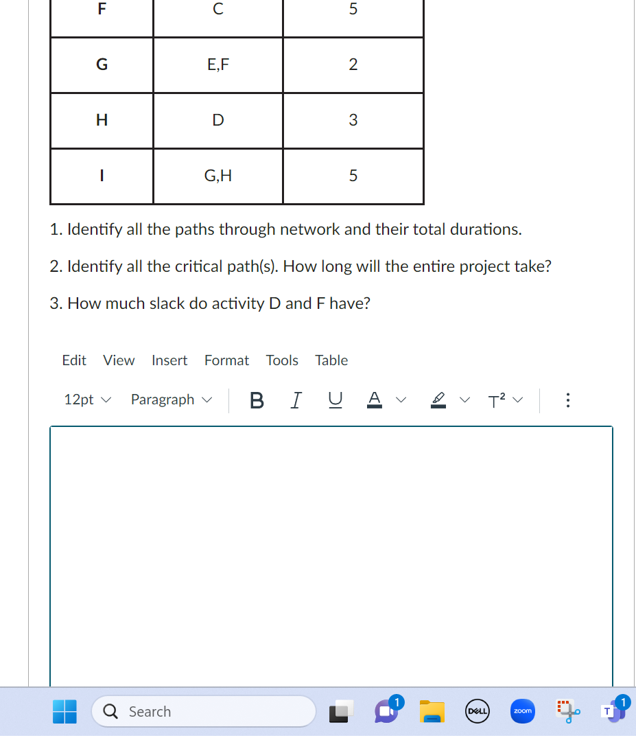 Solved Consider the following activities involved in a | Chegg.com
