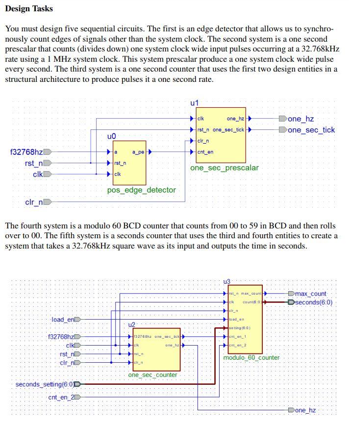 Design Tasks You must design five sequential | Chegg.com