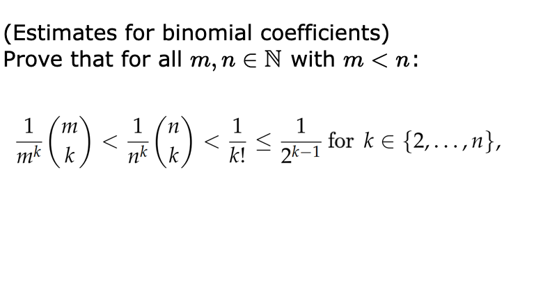 Solved (Estimates for binomial coefficients) Prove that for | Chegg.com