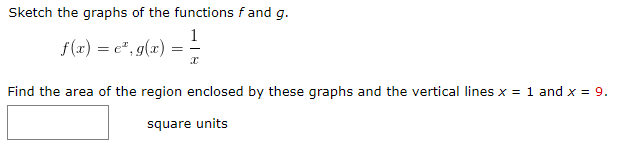 Solved Sketch the graphs of the functions fand g. f(x) = e”, | Chegg.com