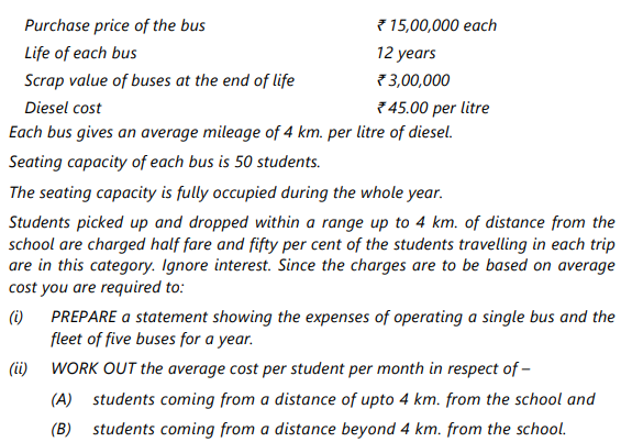 Solved SMC is a public school having five buses each plying | Chegg.com
