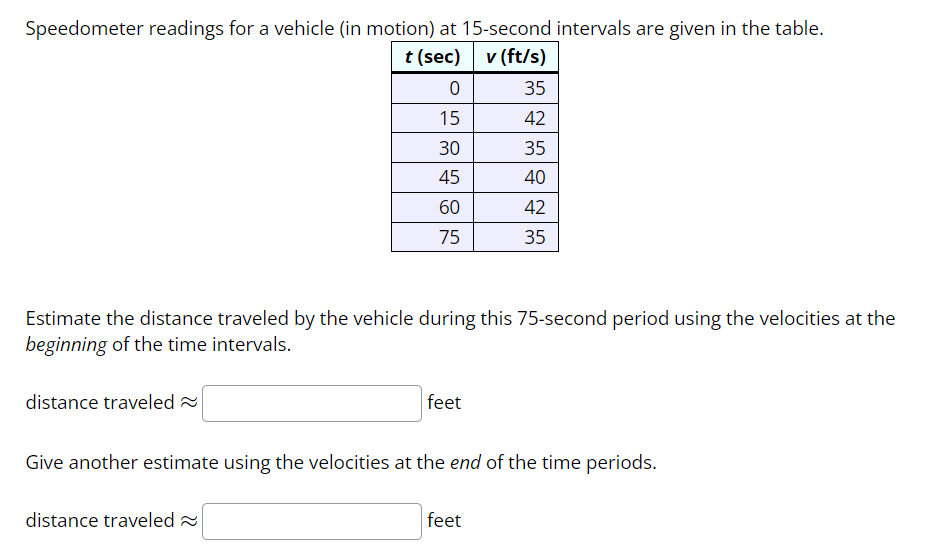 Solved Estimate the distance traveled by the vehicle during | Chegg.com