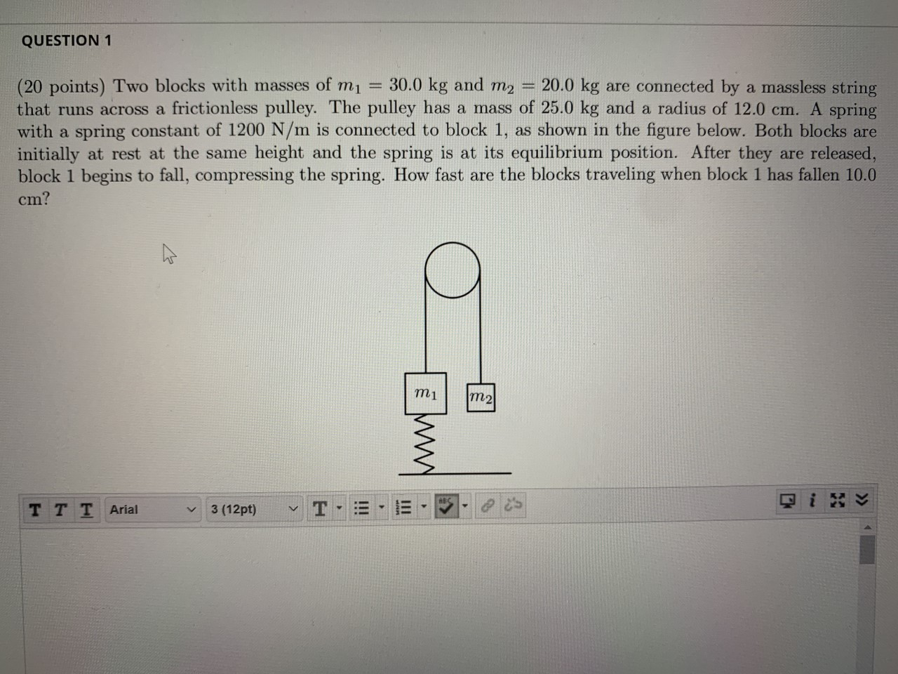 Solved QUESTION 1 (20 points) Two blocks with masses of mı = | Chegg.com
