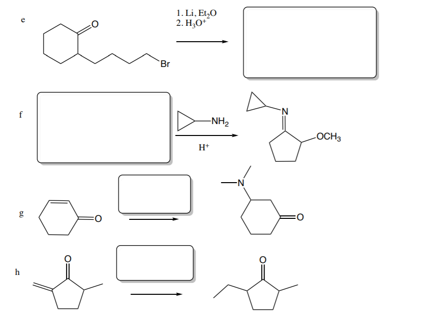Solved 1. Li, Et, 2. Hz0+ Que Br f N -NH2 -OCH3 H+ -N b) 0 h | Chegg.com