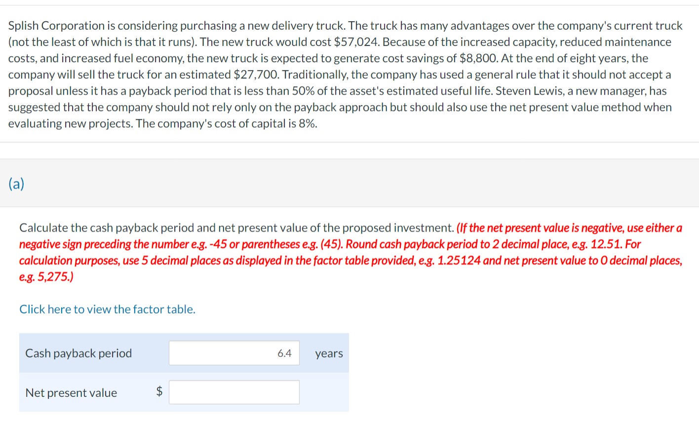 Solved Splish Corporation is considering purchasing a new | Chegg.com