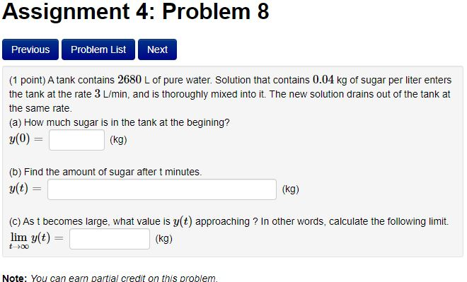 Solved Assignment 4: Problem 8 Previous Problem List Next (1 | Chegg.com