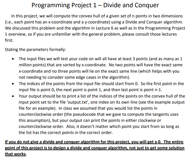 Solved In this project, we will compute the convex hull of a | Chegg.com