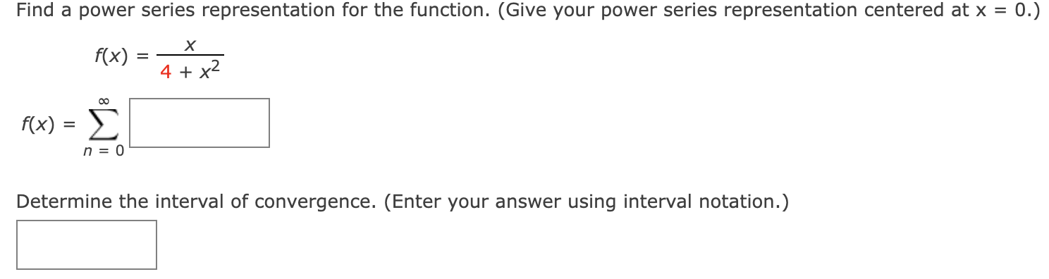 Solved Find a power series representation for the function. | Chegg.com
