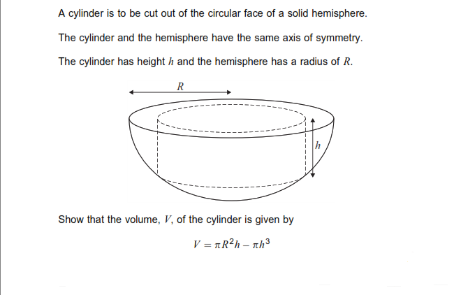 Solved A cylinder is to be cut out of the circular face of a | Chegg.com