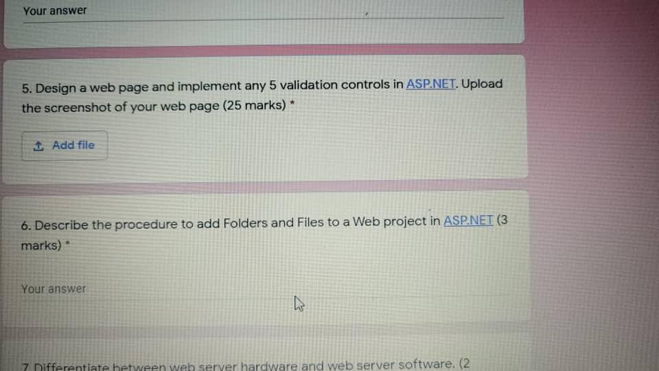 Solved Your answer 5. Design a web page and implement any 5 | Chegg.com