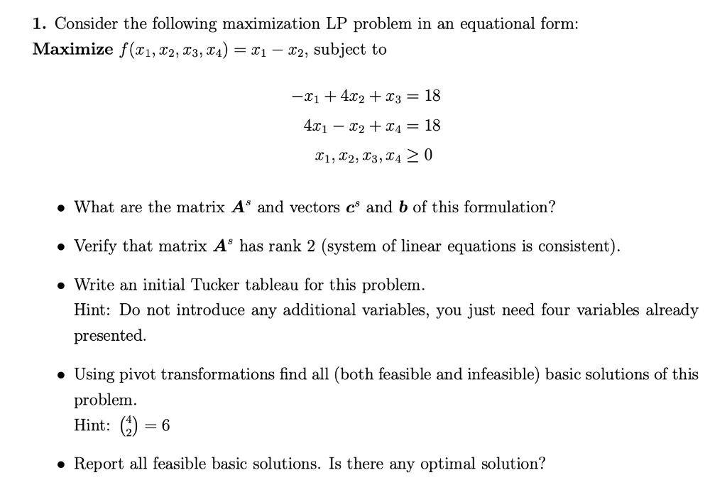 Solved 1. Consider the following maximization LP problem in | Chegg.com