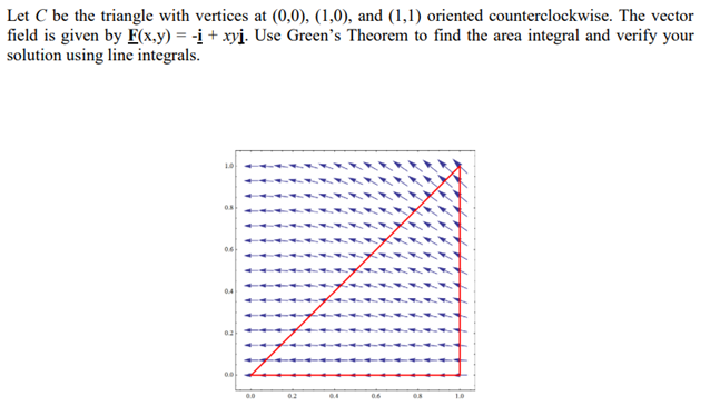 Solved Let C be the triangle with vertices at (0,0), (1,0), | Chegg.com