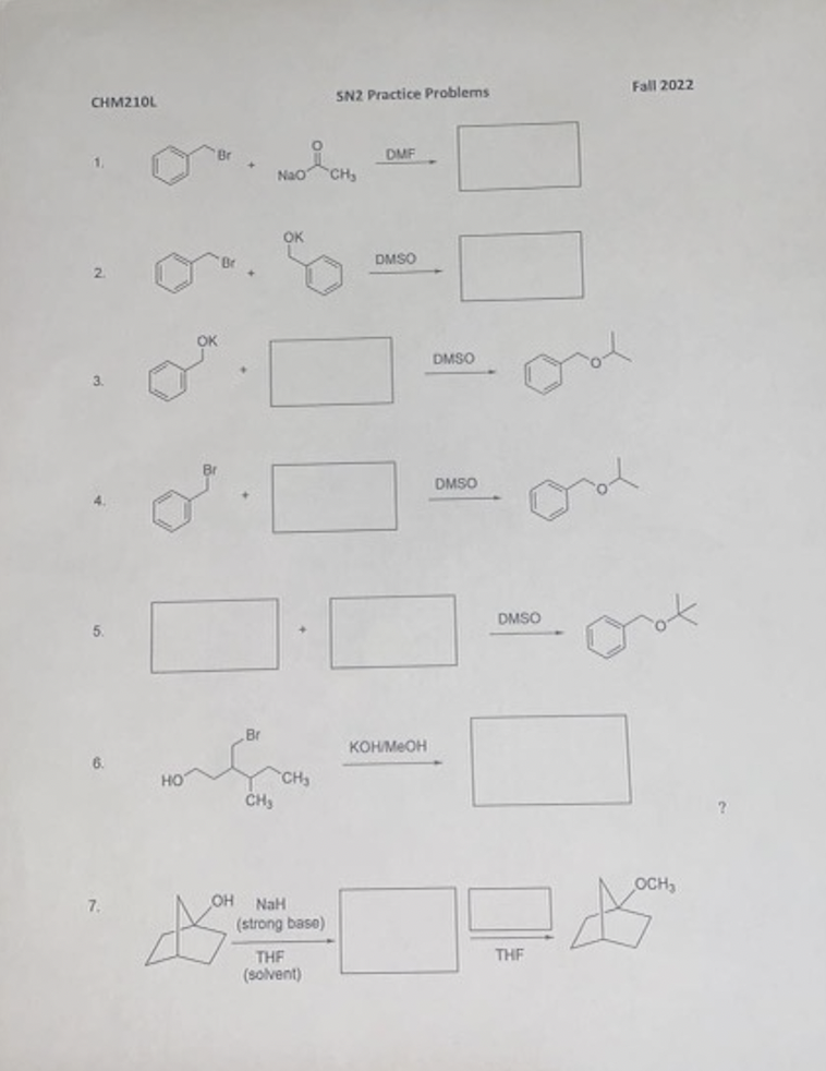 Solved CHM210L 5N2 Practice Problems Fall 2022 1. 2. 3. DMSO | Chegg.com