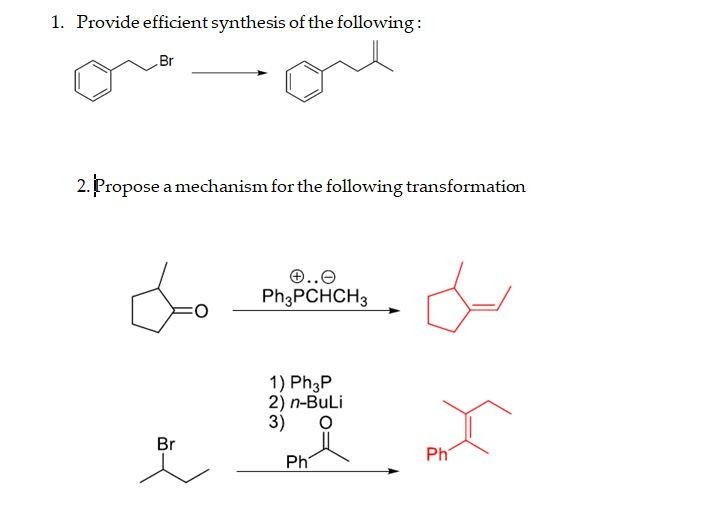 Solved 1. Provide efficient synthesis of the following Br 2. | Chegg.com