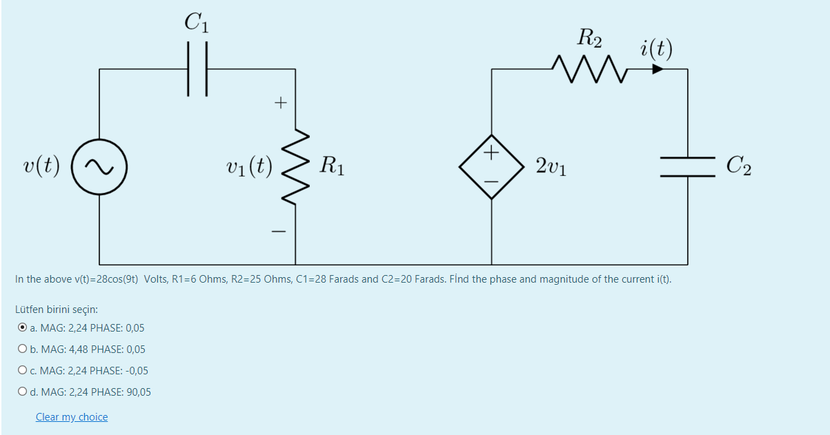 Solved C1 R2 M. + u(t) vi(t) R1 201 C2 In the above | Chegg.com
