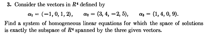 Solved Consider the vectors in R4 defined by a_l = (-1,0, | Chegg.com
