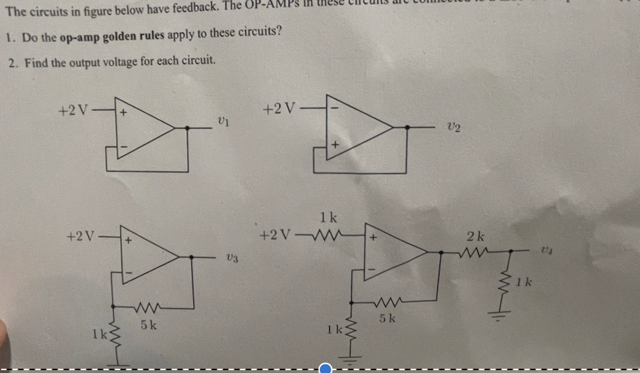 Solved The circuits in figure below have feedback. The 1. Do | Chegg.com