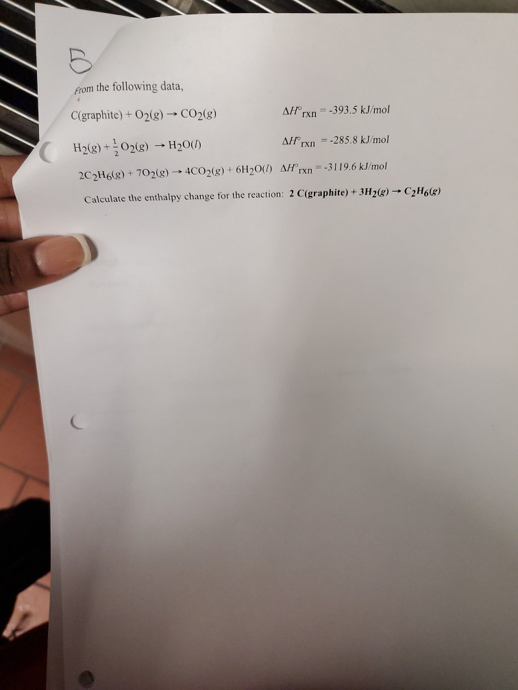 Solved From the following data, C(graphite) + O2(g) → CO2(g) | Chegg.com