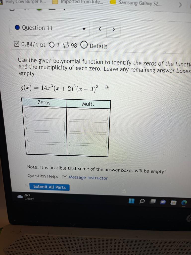 Solved Use the given polynomial function to identify the | Chegg.com