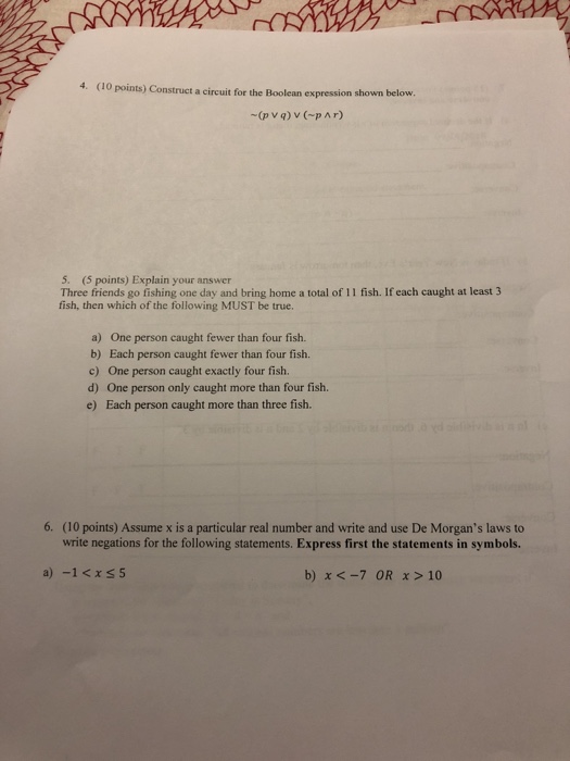 Solved 4. (10 points) Construct a circuit for the Boolean | Chegg.com