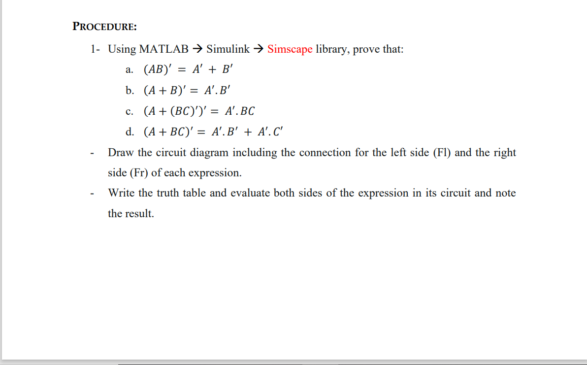 Solved PROCEDURE: 1. Using MATLAB → Simulink → Simscape | Chegg.com