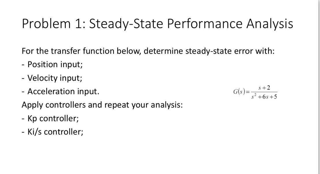 Solved Problem 1 Steady State Performance Analysis S 2