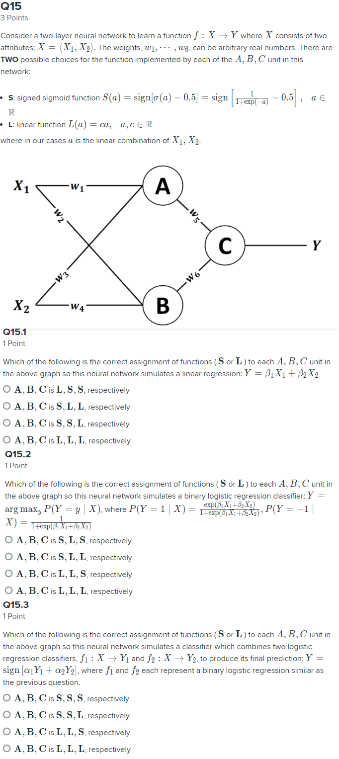 Solved Q15 3 Points Consider a two-layer neural network to | Chegg.com