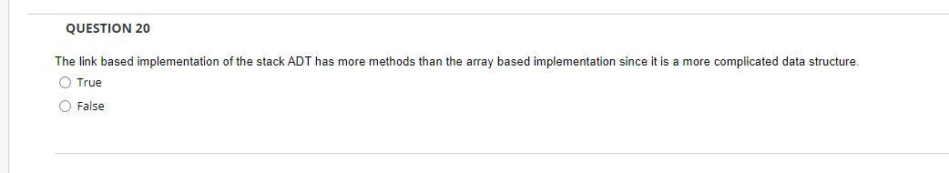 Solved The link based implementation of the stack ADT has | Chegg.com